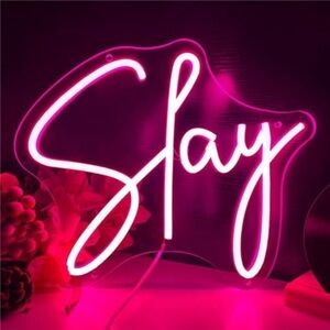 Accents | Slay Neon Sign For Wall Decor Slay Pink Led Neon Light For ...